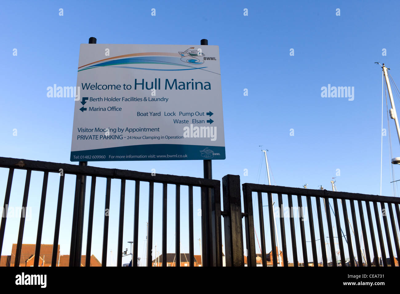 Hull Marina sign, East Riding of Yorkshire, UK Stock Photo - Alamy