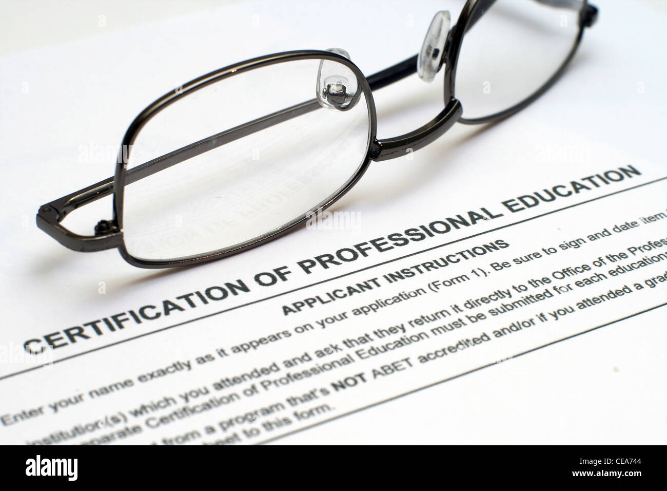 certification of professional education Stock Photo - Alamy