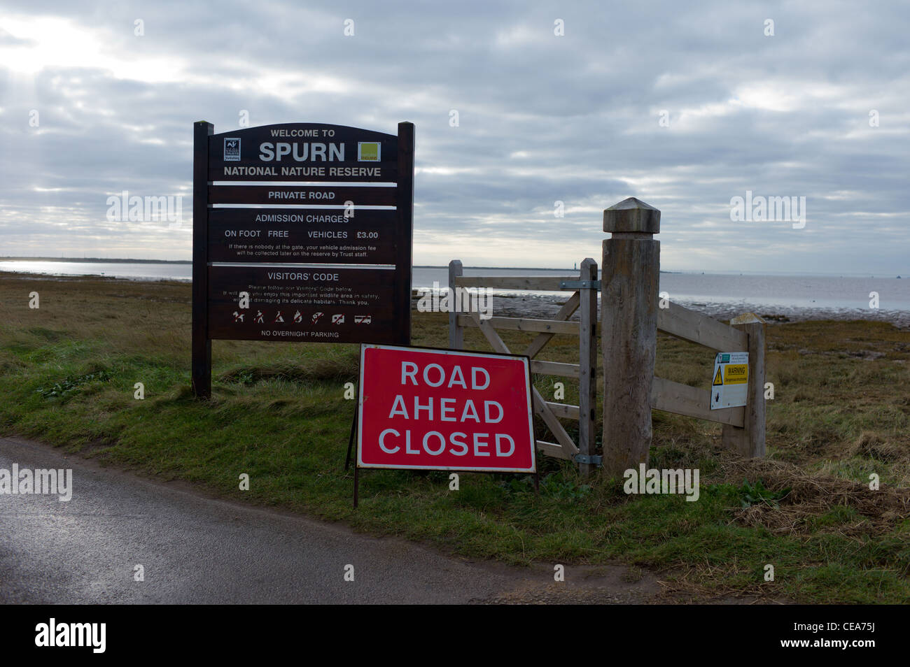 Spurn Point sign East Riding Yorkshire UK nature reserve Stock Photo ...