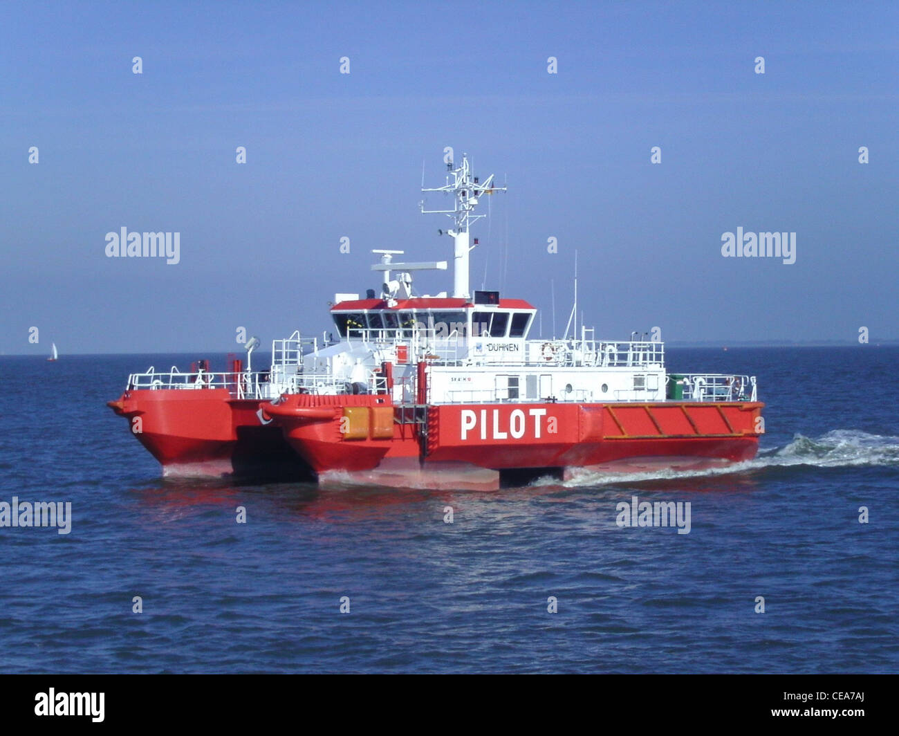The pilot boat Duhnen, designed in SWATH (Small Waterplane Area Twin ...