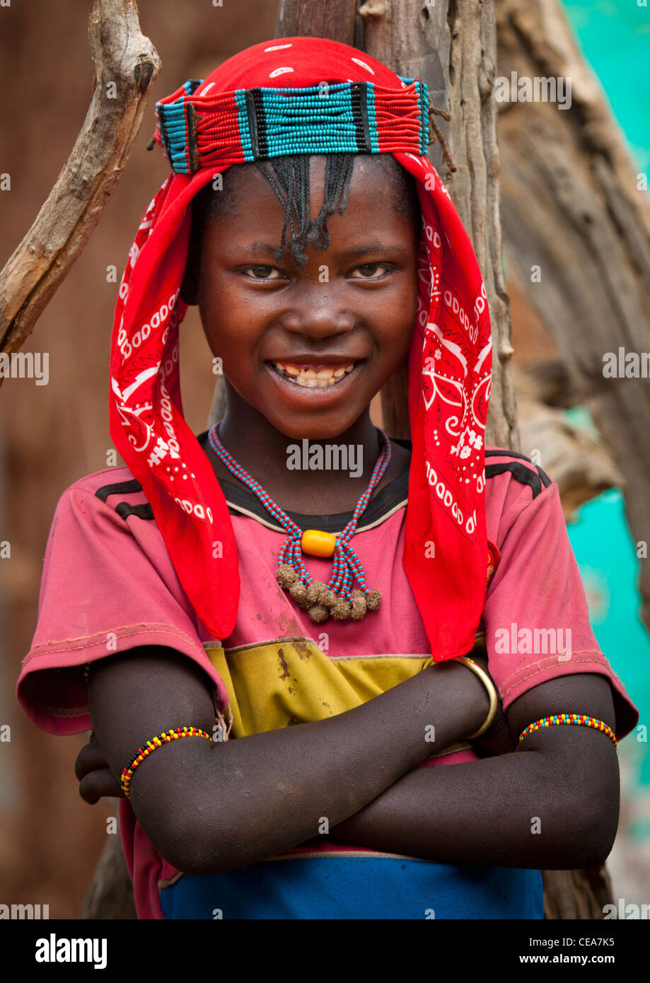 Red Scarf Teenage Banna Girl Portrait Ethiopia Stock Photo - Alamy