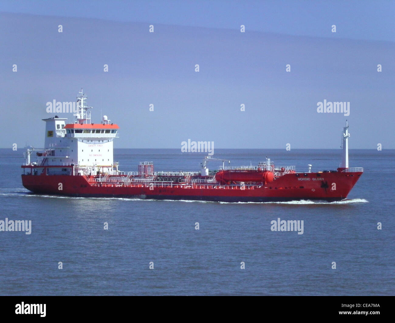 The oil/chemical tanker Nordic Glory is seen inbound on the River Elbe ...