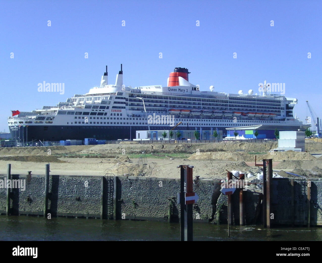 The Queen Mary 2, a luxurious transatlantic ocean liner, is docked at ...