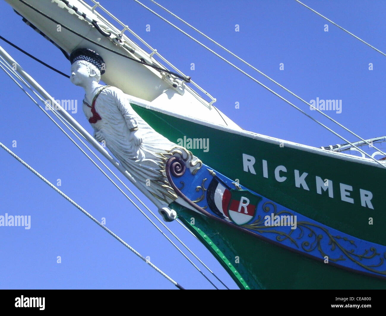 The figurehead of the Rickmer Rickmers is a prominent feature of this ...