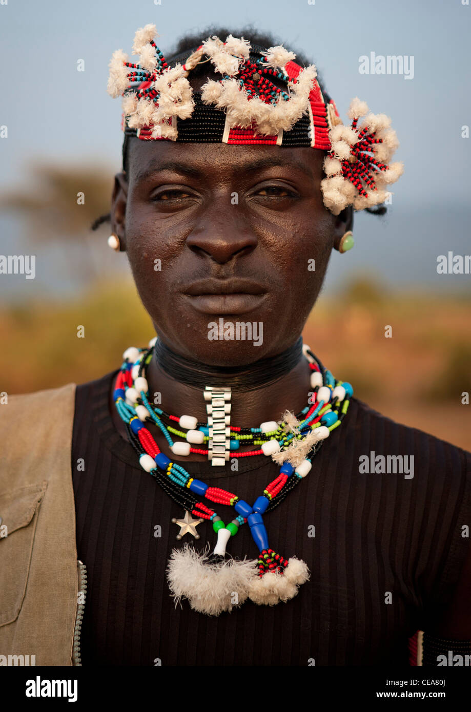 Bana Man Portrait Bull Jumping Ceremony Ethiopia Stock Photo - Alamy