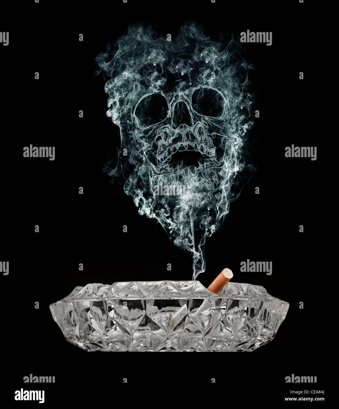 Skull with cigarette hi-res stock photography and images - Alamy