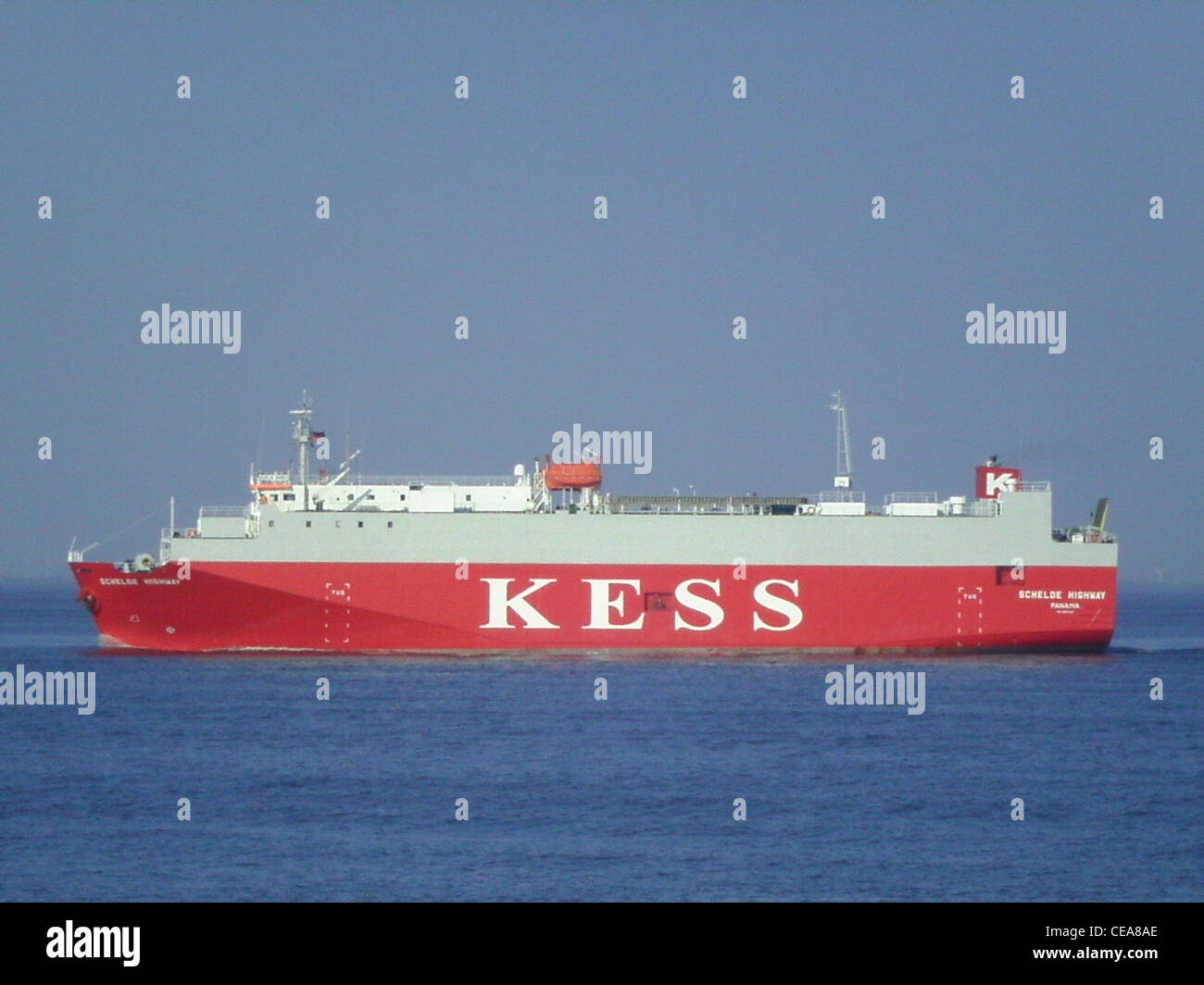 The RORO (Roll-on/Roll-off) ship Schelde Highway is outbound on the ...