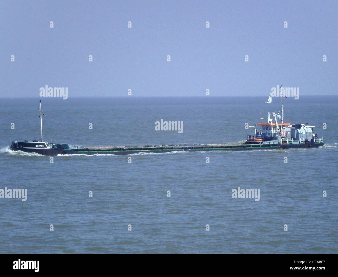 The self-propelled barge HH 201 on the River Elbe near Cuxhaven Stock ...