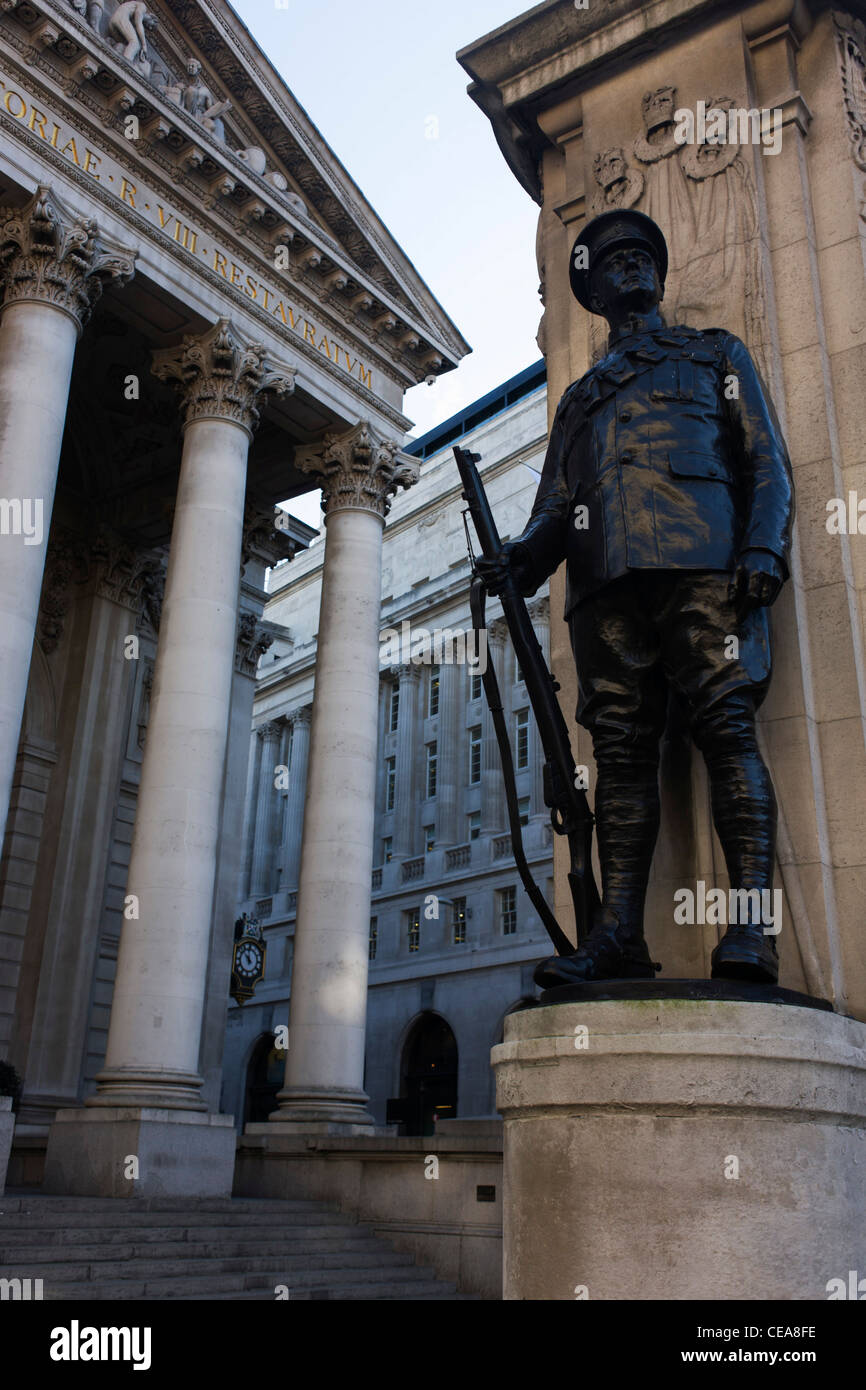 The first world war memorial beneath the columns and pillars of Royal ...