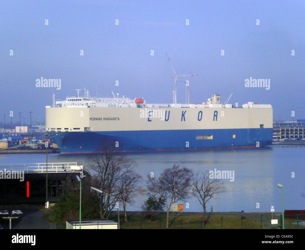 The car carrier Morning Margareta of the Korean shipping company EUKOR ...