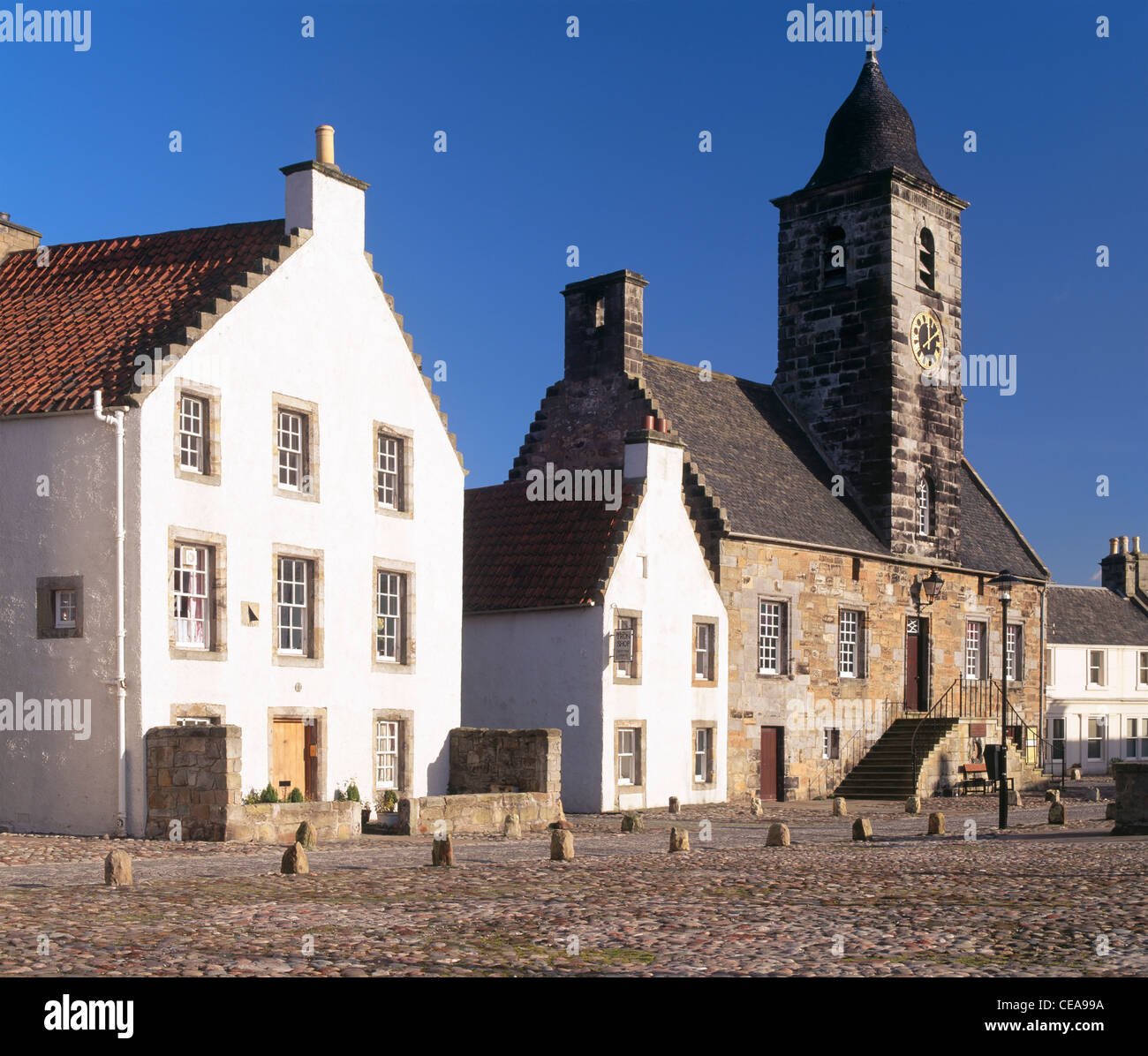 The Town Hall at the Sandhaven, Culross, Fife, Scotland, UK. The Town ...