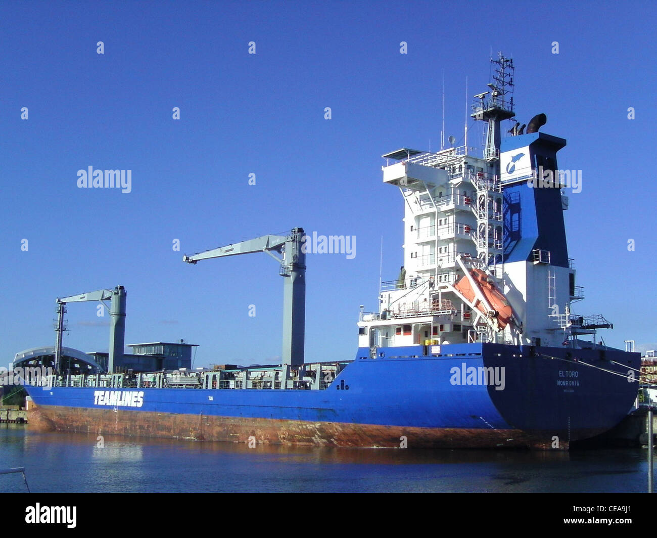 The cargo ship El Toro, part of the Team Lines fleet, is docked at MWB ...