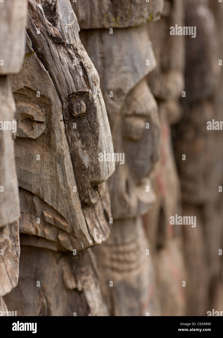 Waga Wooden Carved Sculptures Devoted To The Dead Konso Tribe Omo ...