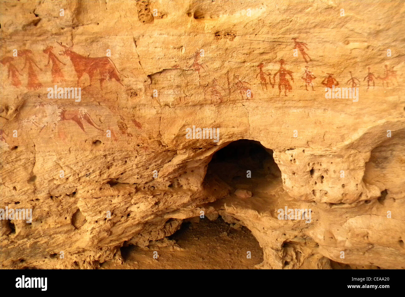 Rock painting, Ennedi region, Chad Stock Photo - Alamy