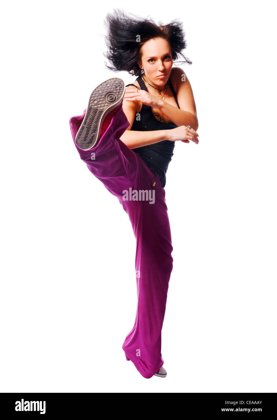Beautiful dancer isolated on white Stock Photo - Alamy