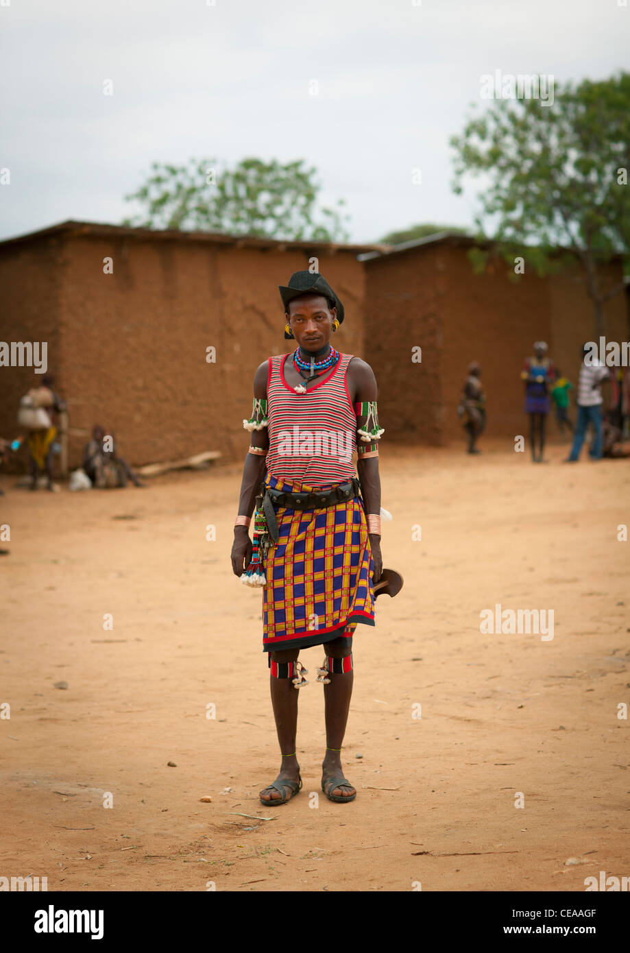 Hamer Man In Original Clothing On Square OF Turmi Village Omo Valley ...