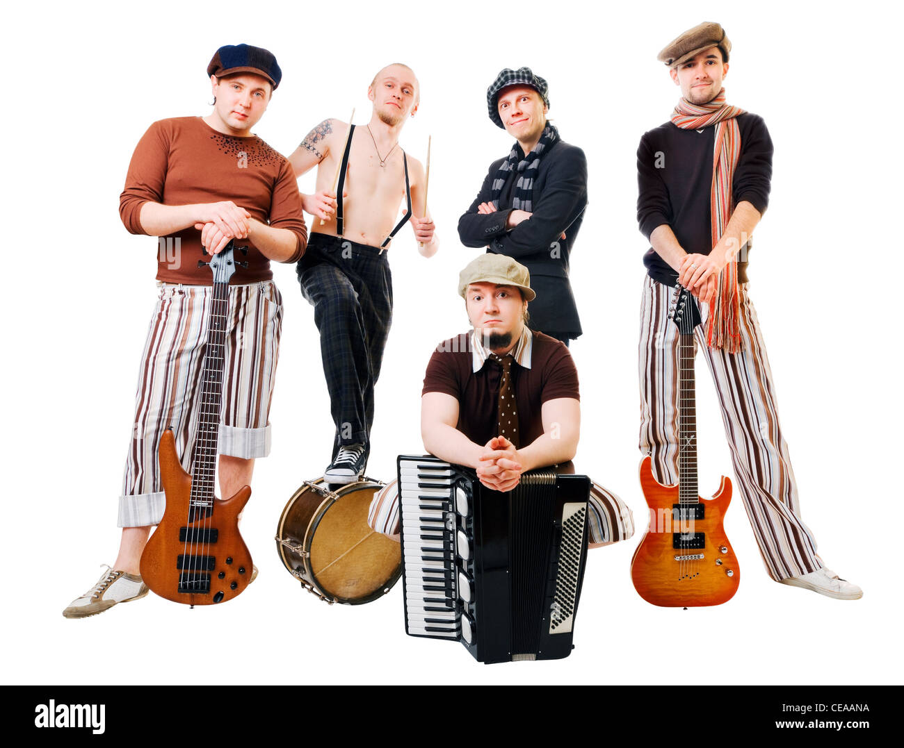 music group isolated on white Stock Photo - Alamy