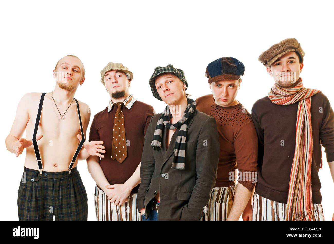 cool looking young men isolated on white background Stock Photo - Alamy