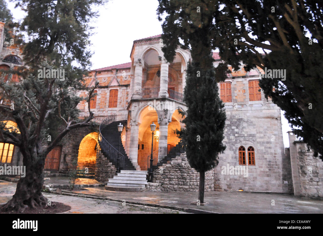 The druze leader Walid Jumblatt house (manoir) in Moukhtara, Lebanon ...