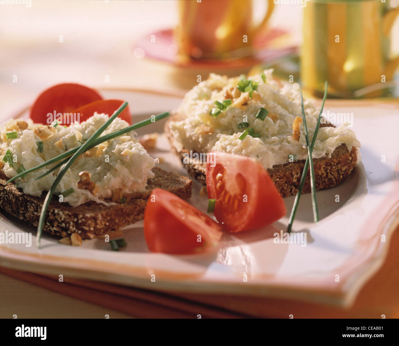 wholemeal bread with cabbage turnip - walnut - cream Stock Photo - Alamy