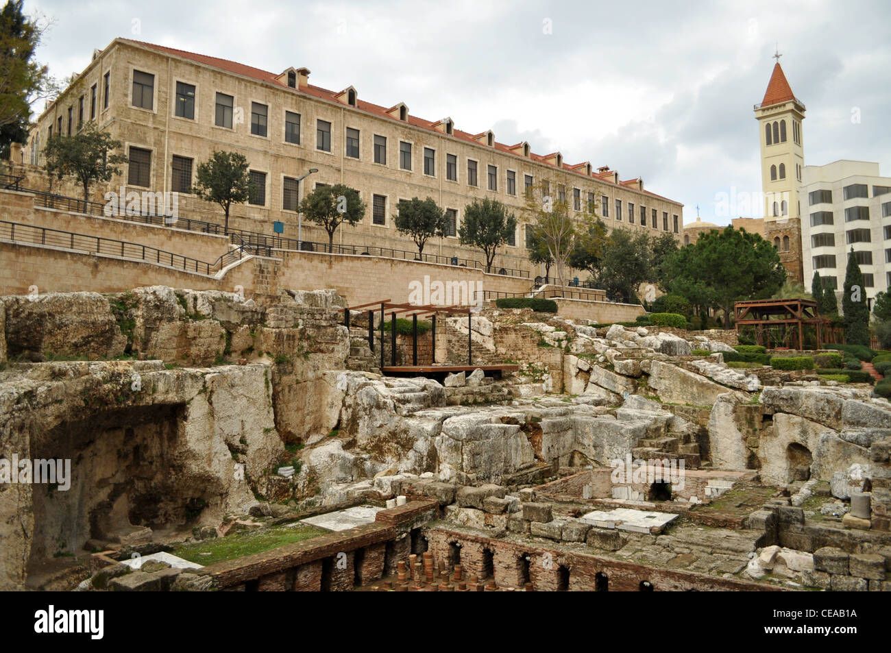 The Roman Baths Garden in Beirut, Lebanon Stock Photo - Alamy