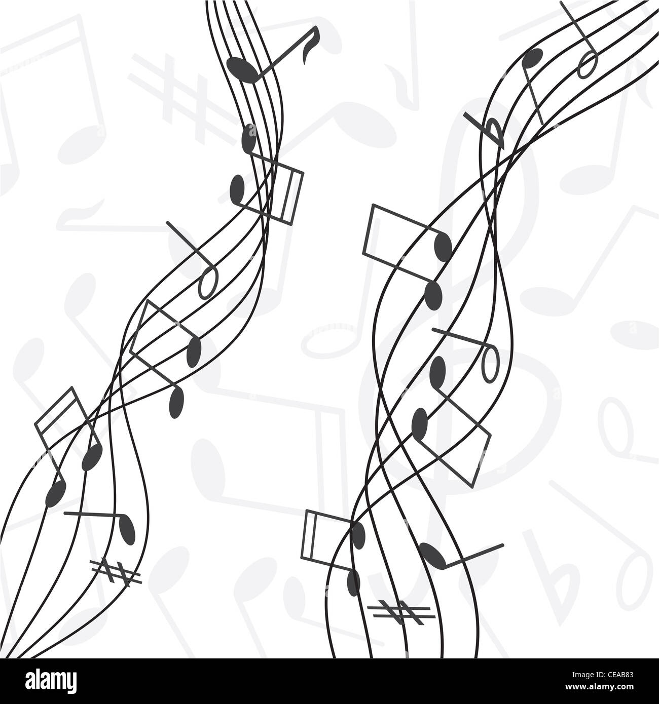 musical notes stuff illustration Stock Photo - Alamy