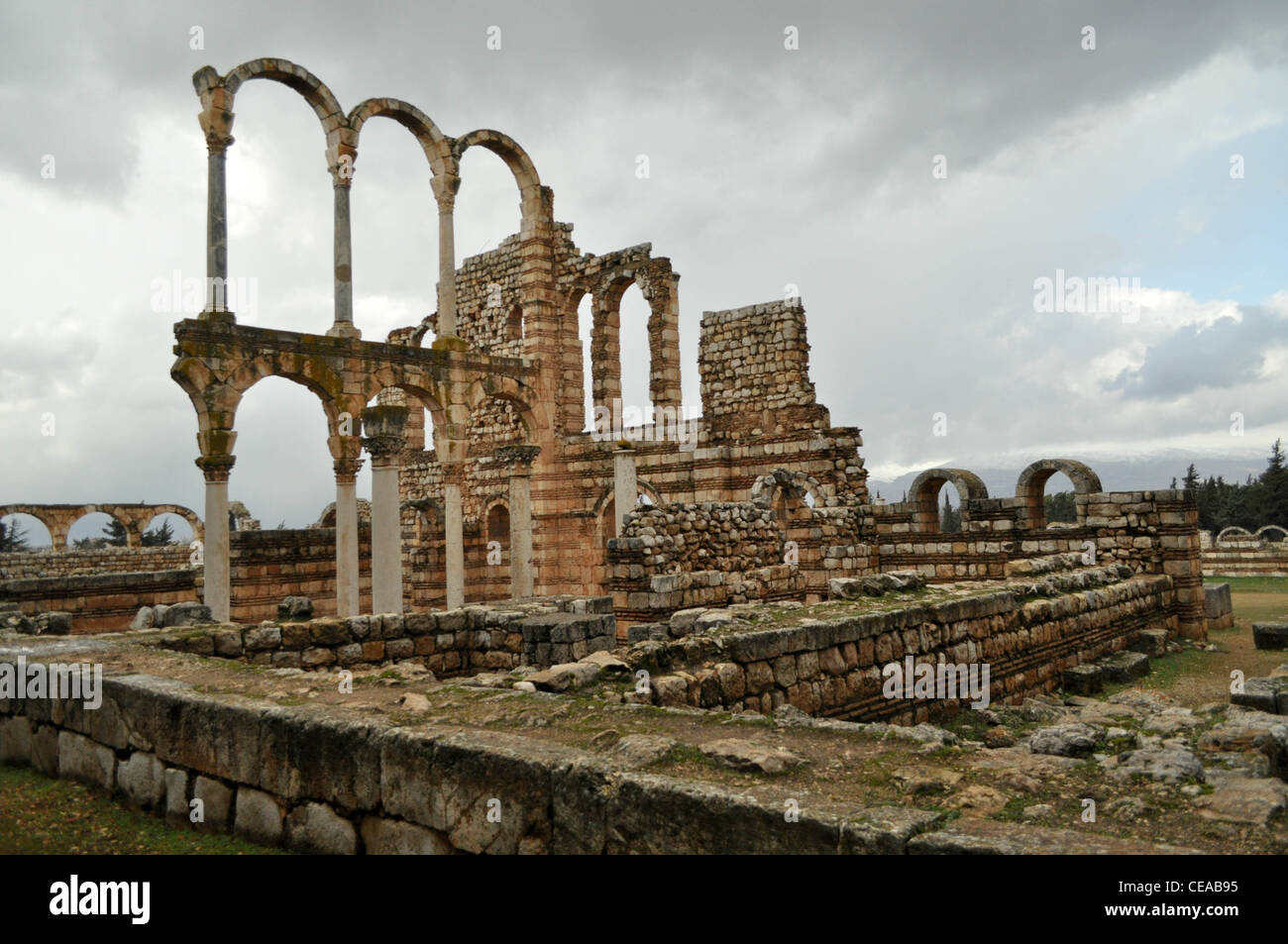 Ruins of the Umayyad city of Anjar (Anjaar) in Bekaa Valley, Lebanon ...