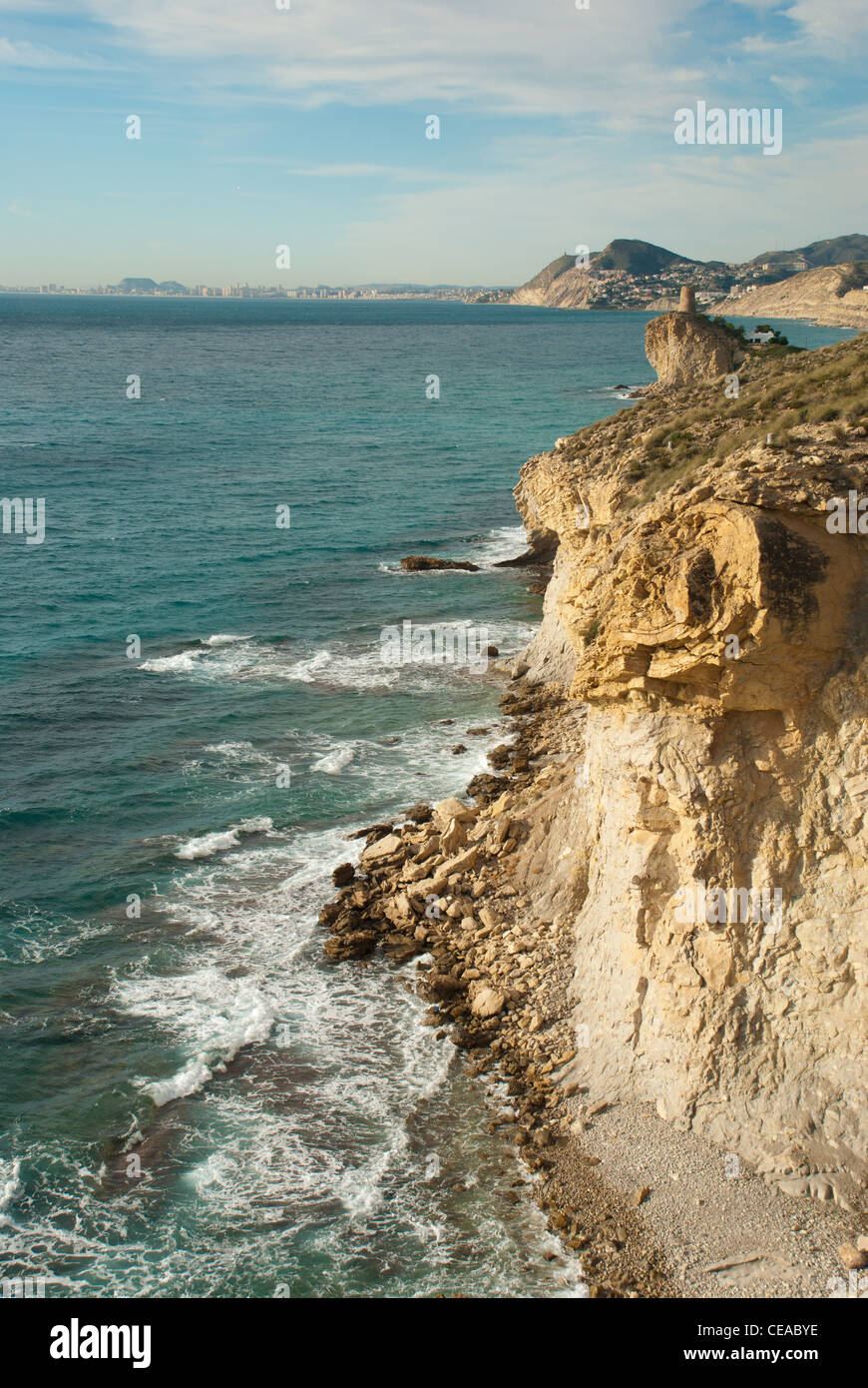 Cliffs on the Spanish Mediterranean coast at Alicante Stock Photo - Alamy