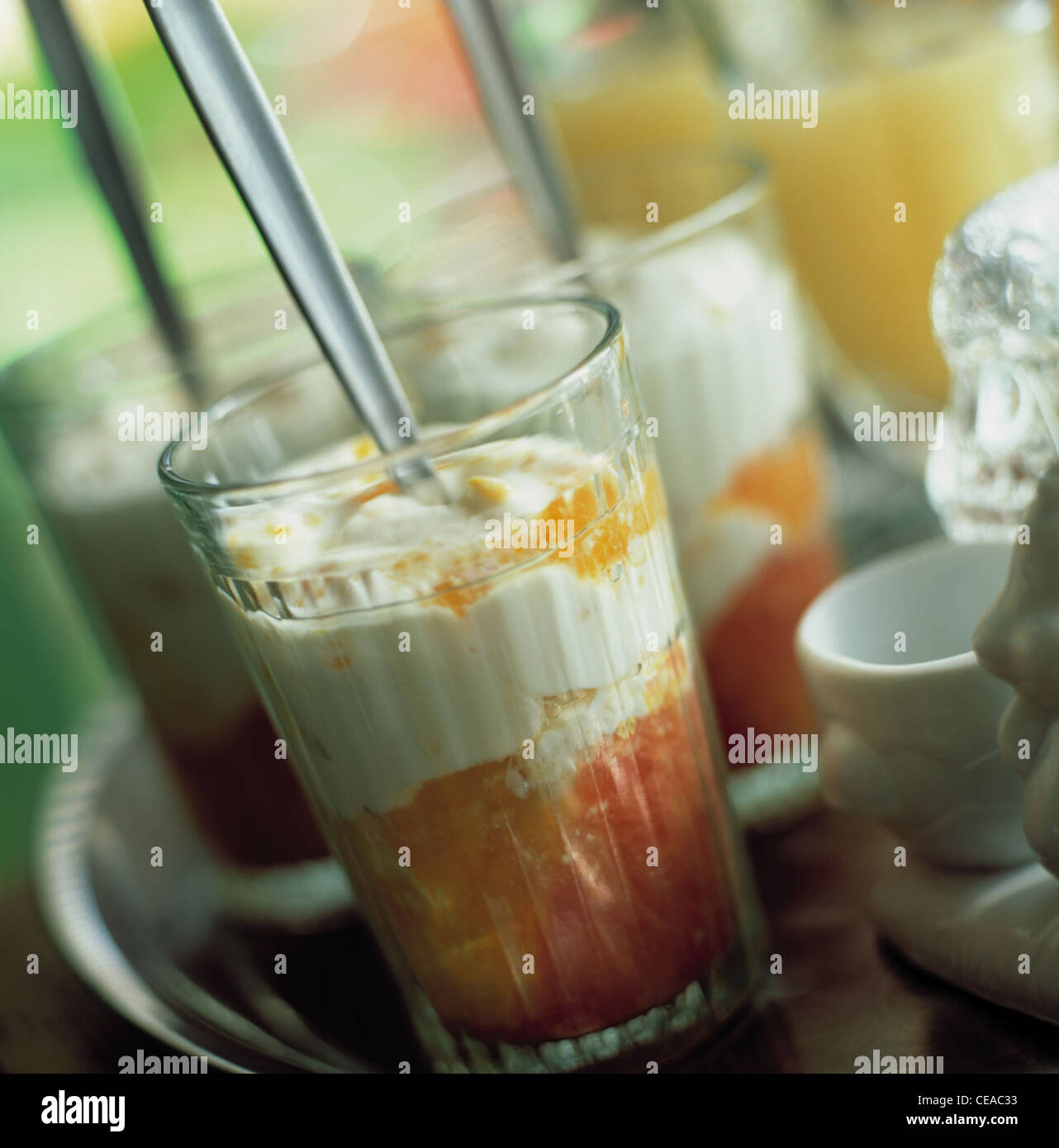 Curd with citrus fruits Stock Photo - Alamy