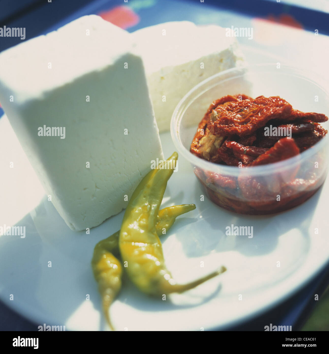 Still turkish specialties: peperoni, feta cheese, pickled tomatoes ...