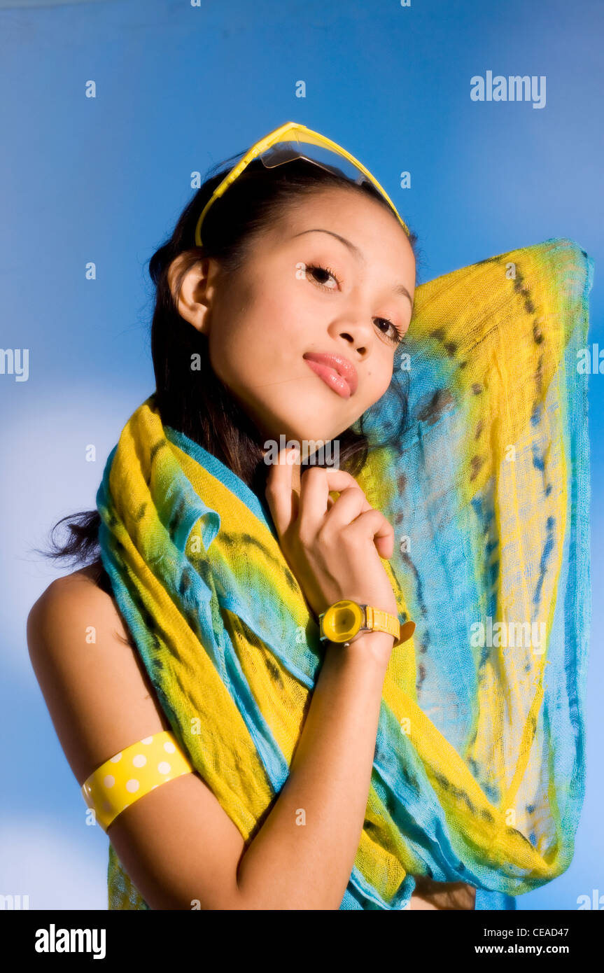 Asian model in studio setting Stock Photo - Alamy