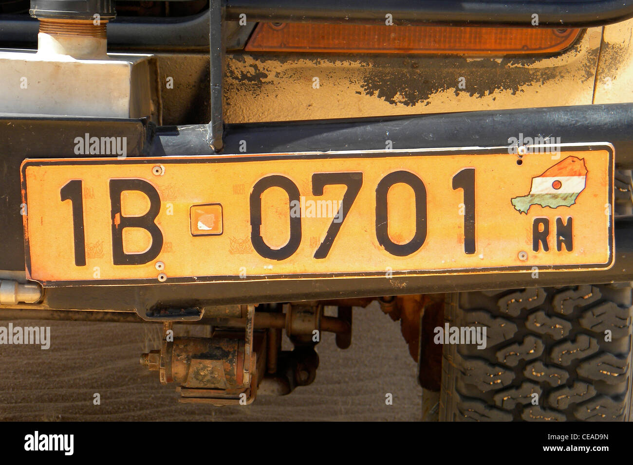 Niger car plate, Chad Stock Photo - Alamy