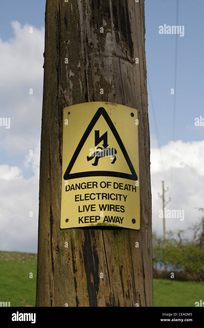 Danger of Death Electricity Live Wires keep Away, danger sign Stock ...