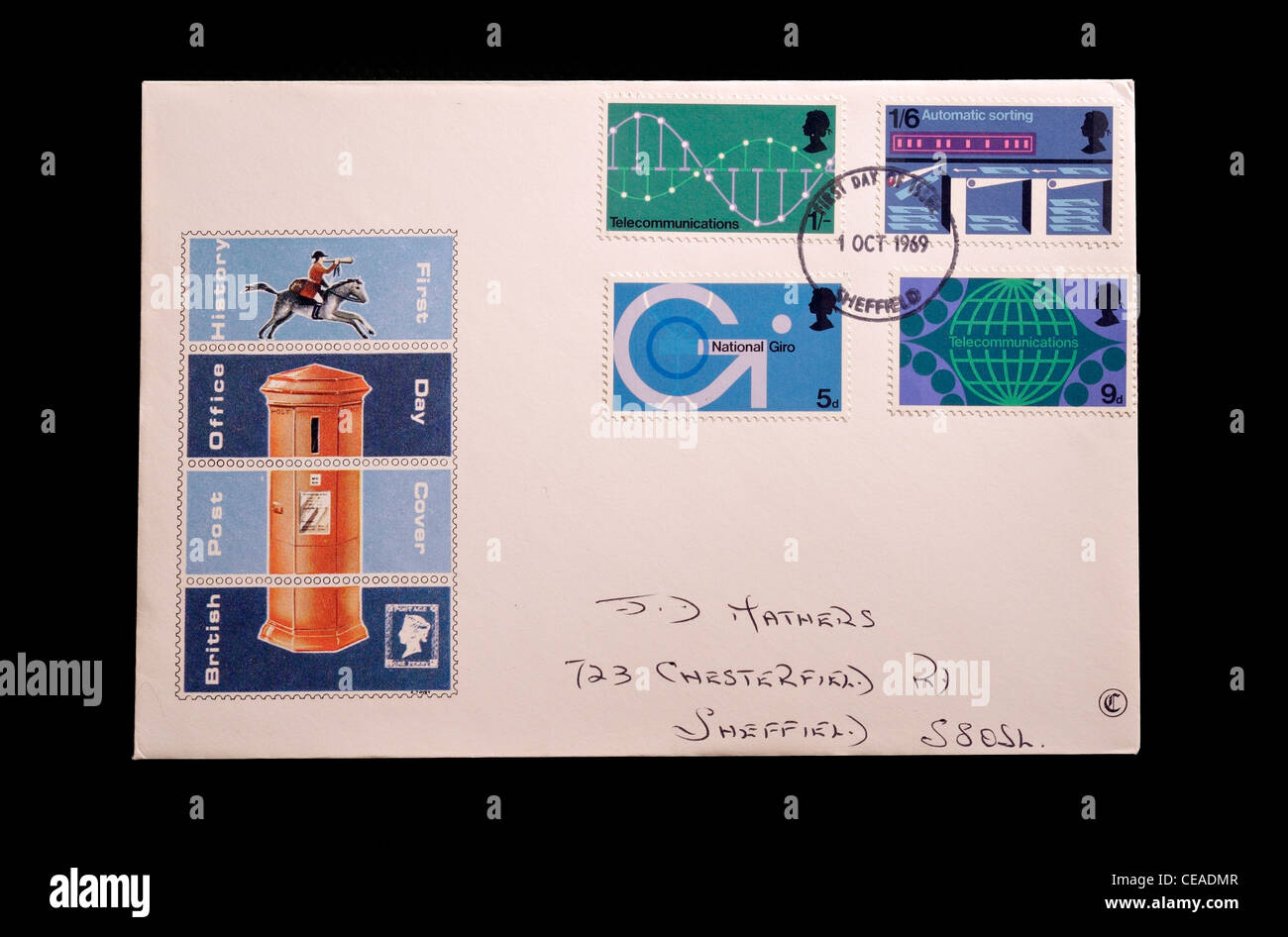 Commemorative first day cover, Technology 1969, british postage stamps ...