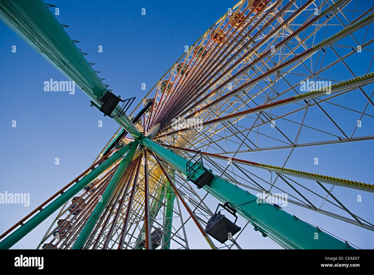 Part of Giant Wheel with blue sky - horizontal image Stock Photo - Alamy