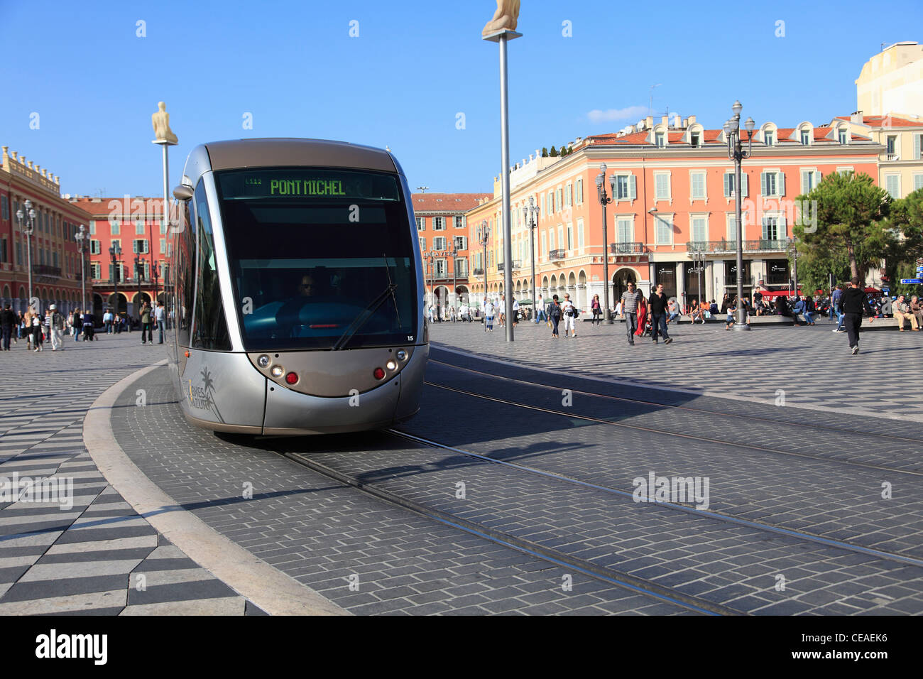 Tramway, Tram, Place Massena, Nice, French Riviera, Alpes Maritimes ...