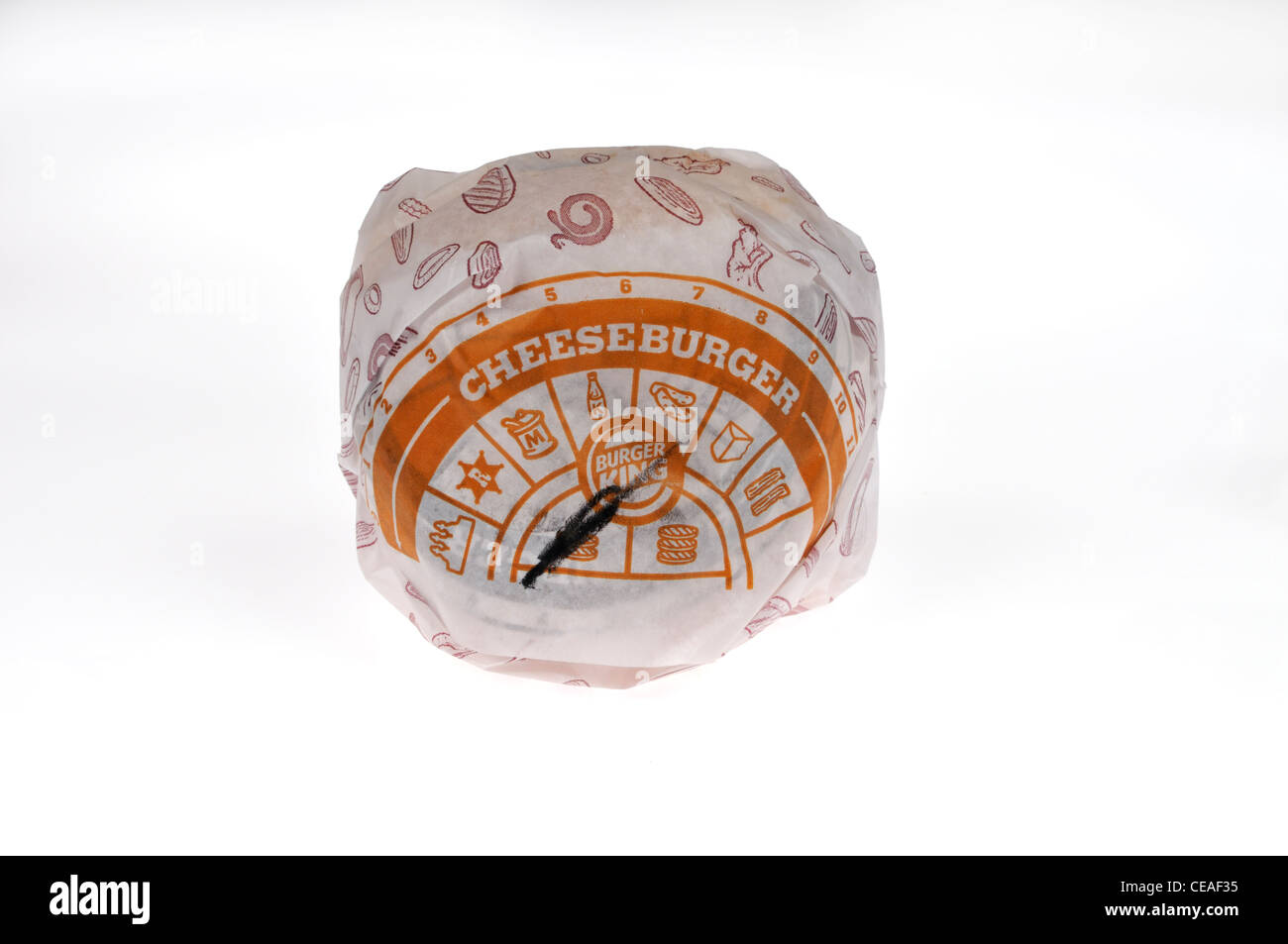 Burger King double cheeseburger in wrapper on white background cutout ...