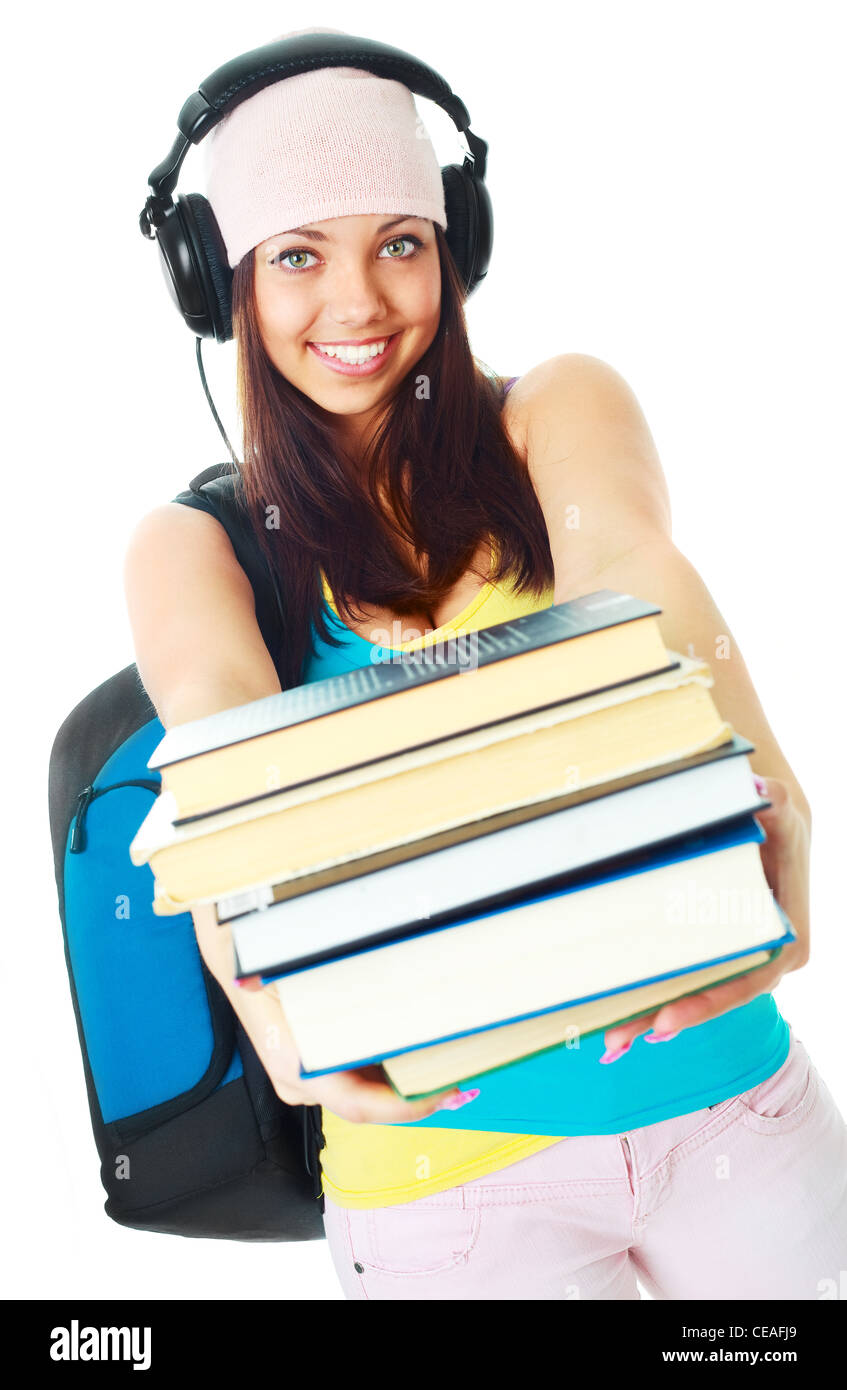 happy student, isolated against white background Stock Photo - Alamy