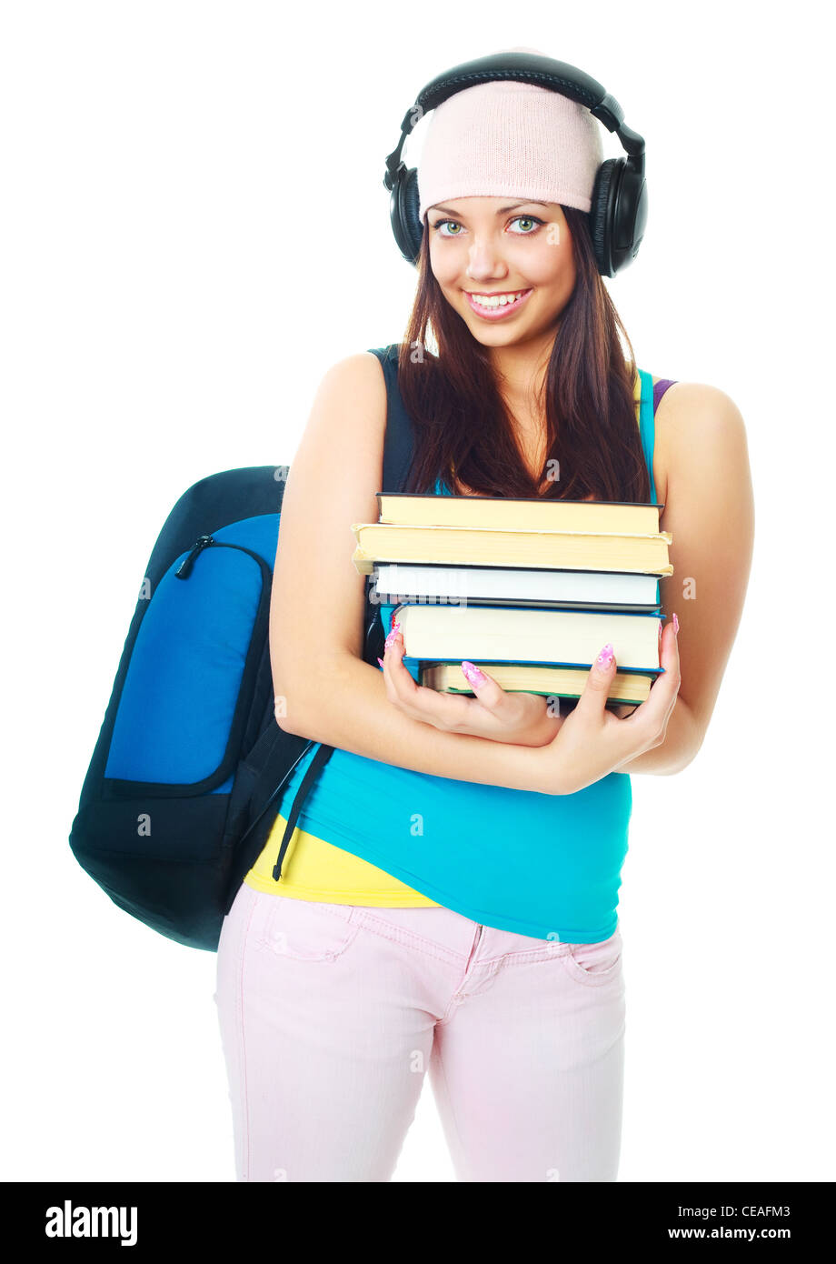 happy student, isolated against white background Stock Photo - Alamy