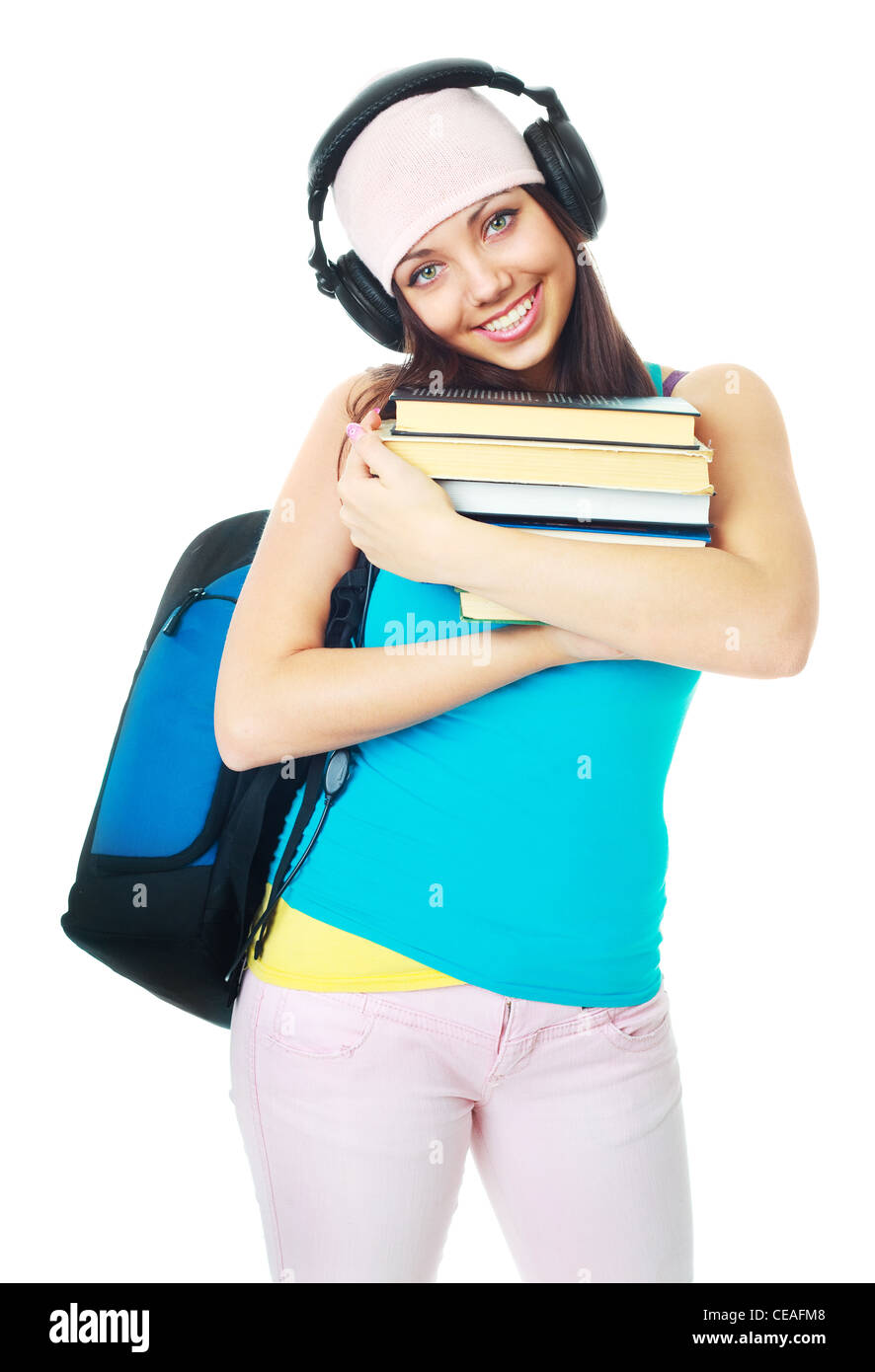 happy student, isolated against white background Stock Photo - Alamy