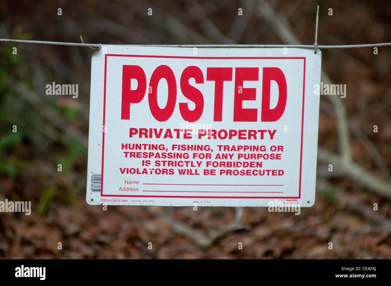 Red POSTED, private property sign, United States, USA, North America ...