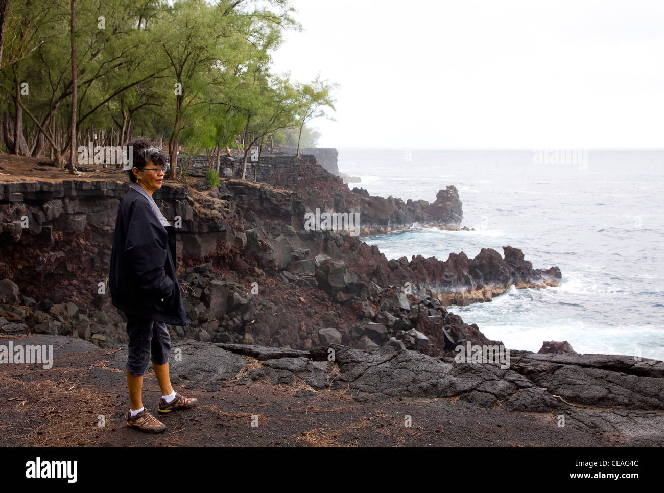 Lava meets the sea at Kapoho Point on Big Island's volcanically active ...