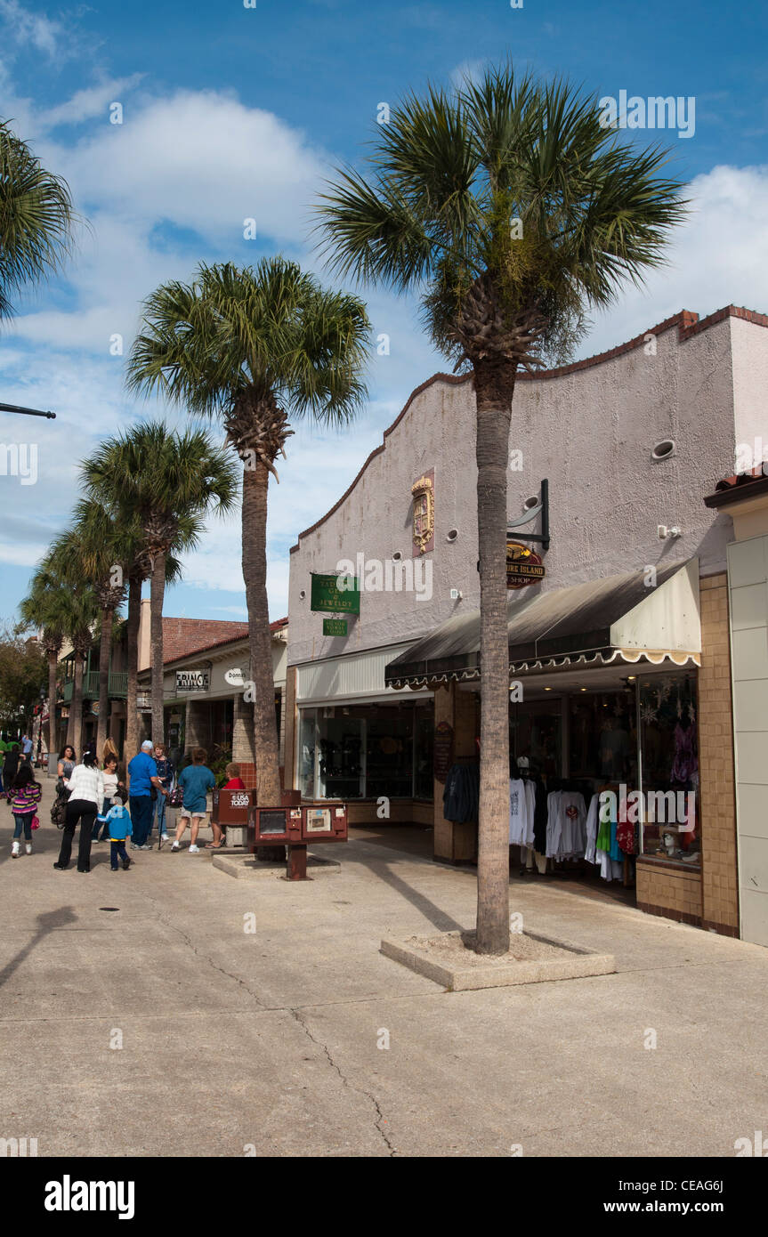 Palm trees gowning on downtown heritage saint george street hi-res ...