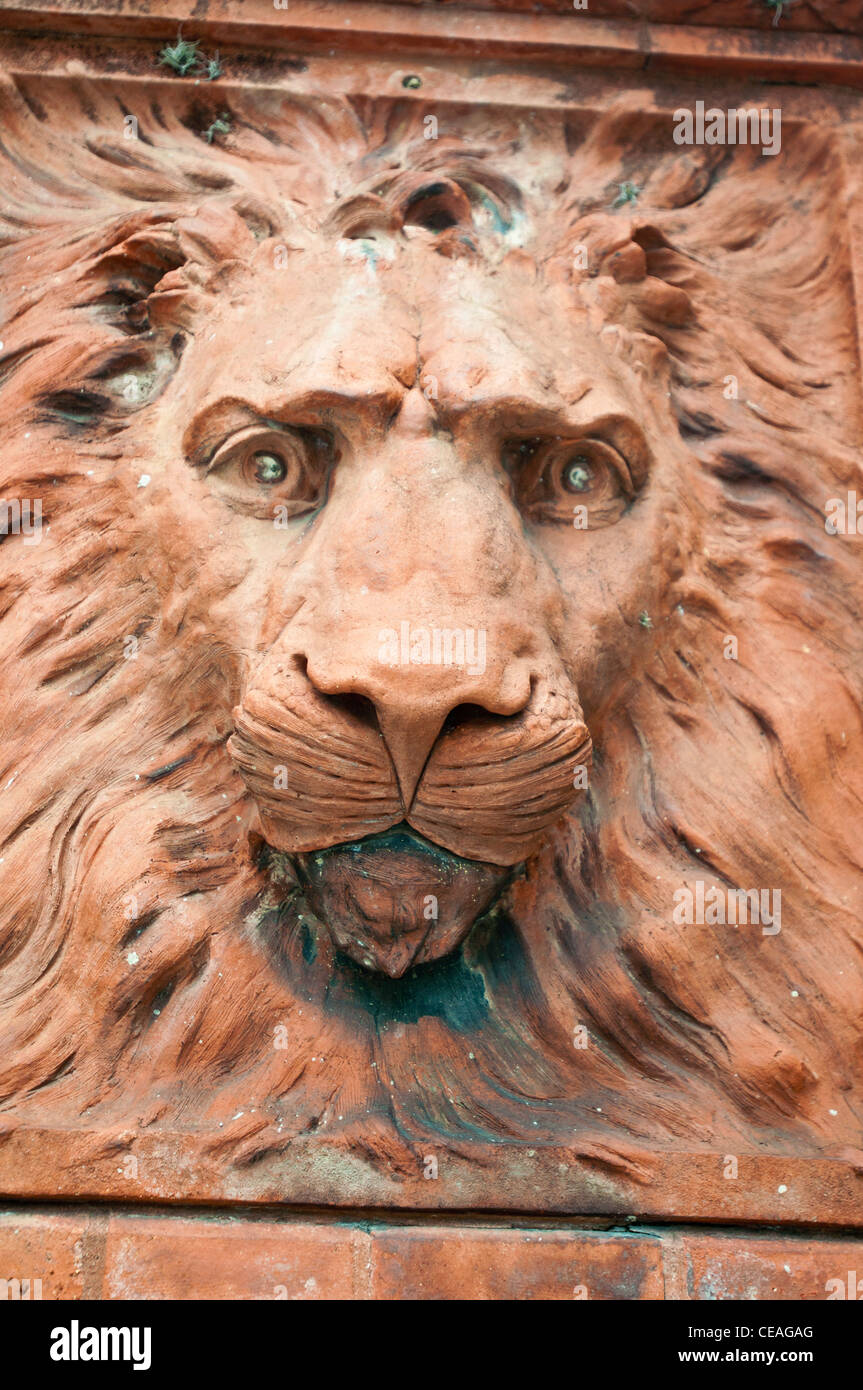 Lion bass relief at the entrance to the flagler college hi-res stock ...