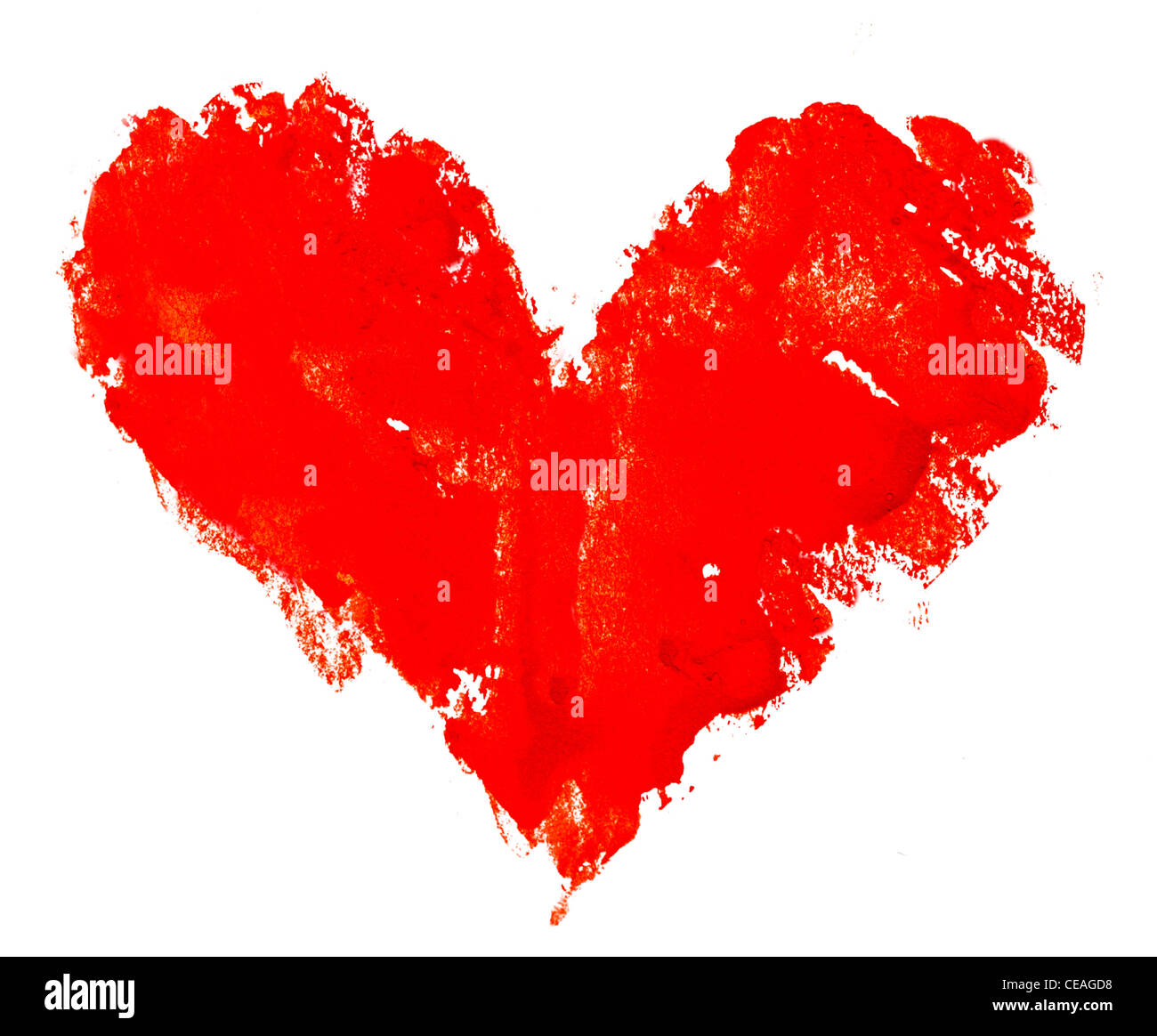 Watercolor heart in red Cut Out Stock Images & Pictures - Alamy