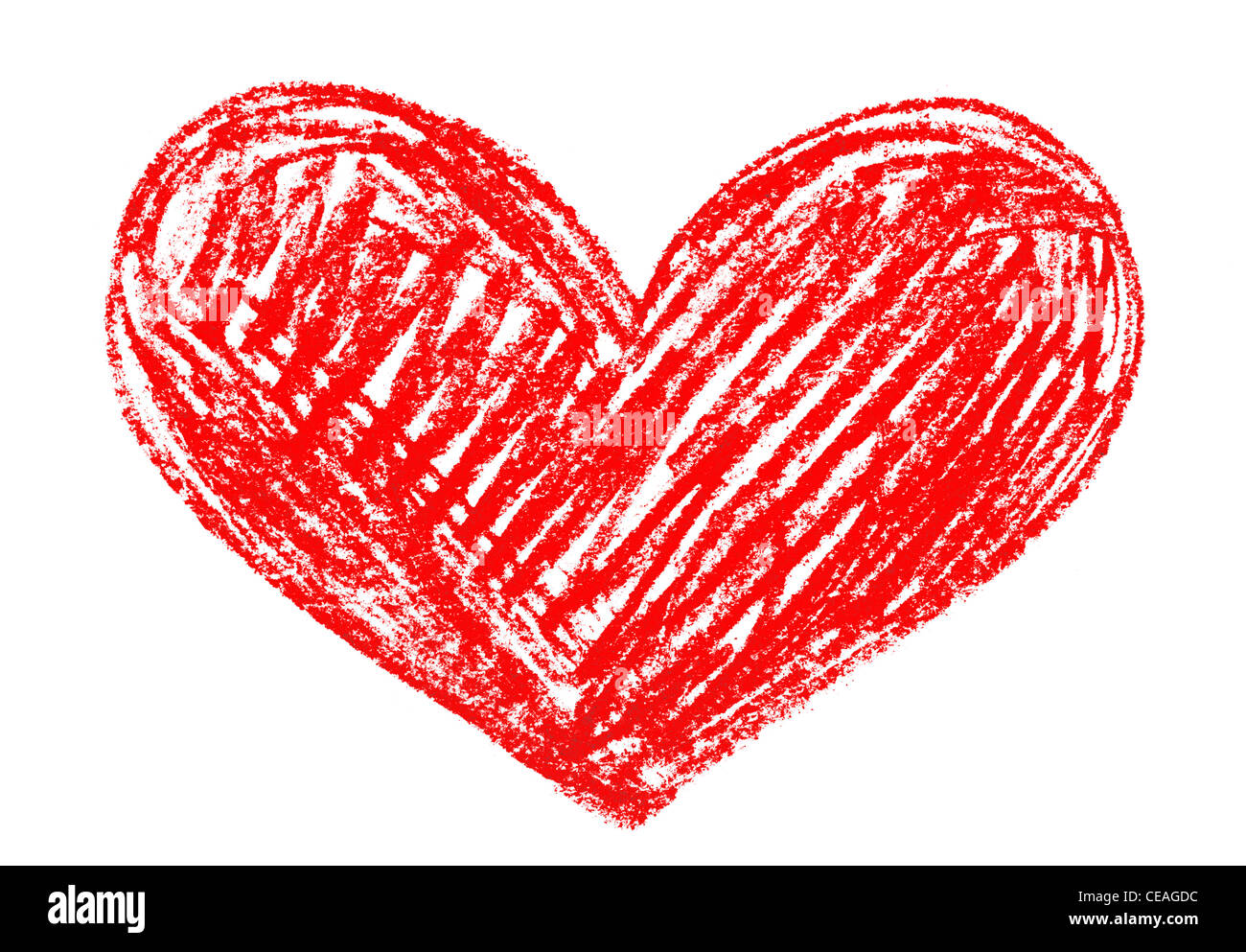red heart painted in watercolor on white background Stock Photo - Alamy