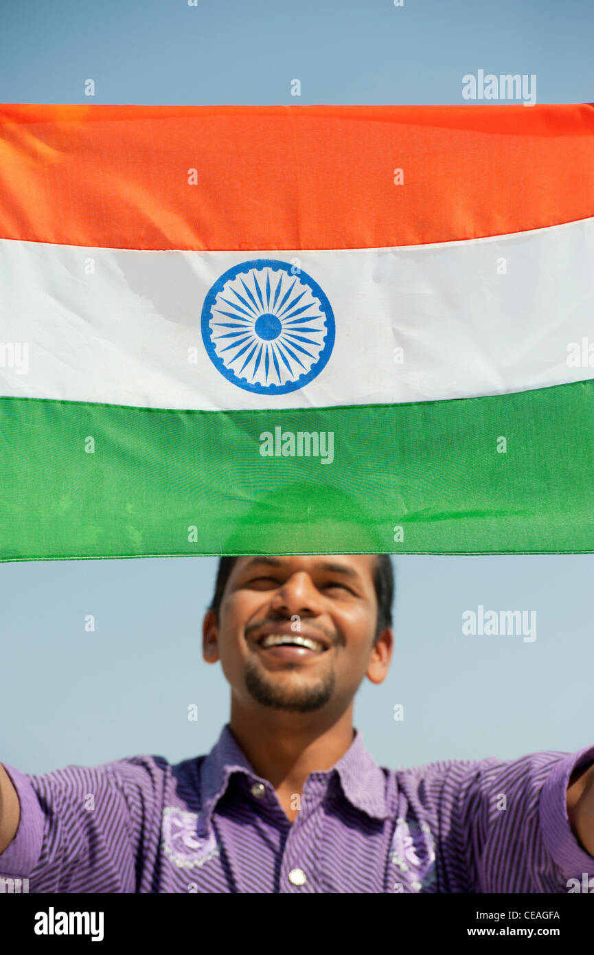 Holding indian national flags hi-res stock photography and images - Alamy