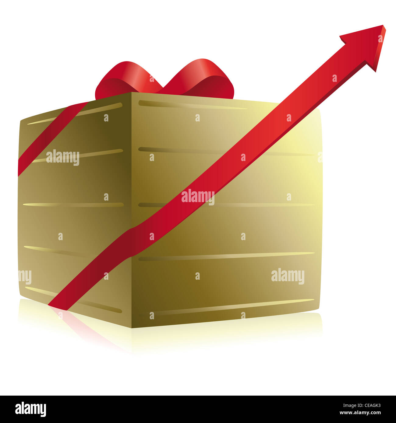 A gift package as a chart with the ribbon forming a growth arrow Stock ...