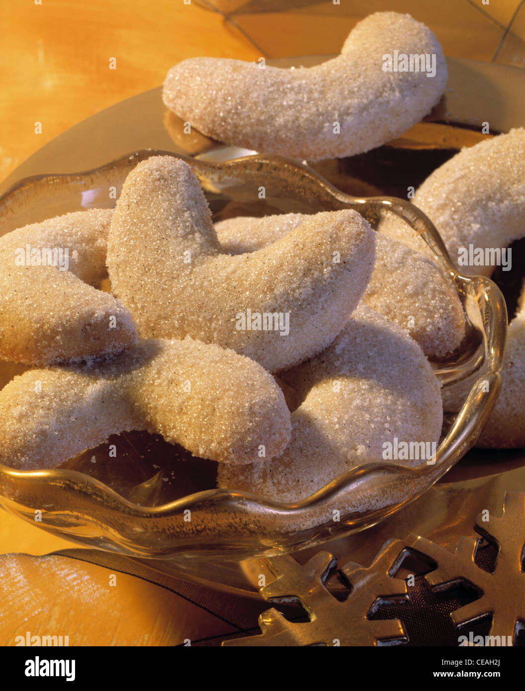 Vanilla half moon cookies Stock Photo - Alamy