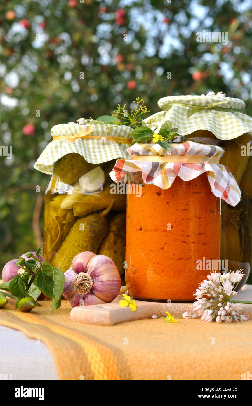 Assorted homemade preserves Stock Photo - Alamy